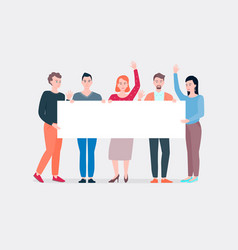 Group multi ethnic men holding empty board Vector Image