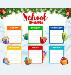 Colorful school timetable weekly schedule Vector Image