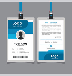 Abstract soft blue curve id card design Royalty Free Vector