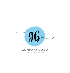 Gb initial handwriting logo design Royalty Free Vector Image