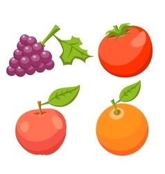 Fruits and vegetables group cartoon Royalty Free Vector