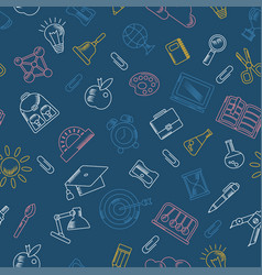 Seamless pattern color school supplies Royalty Free Vector