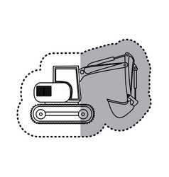 Contour backhoe loader icon Royalty Free Vector Image
