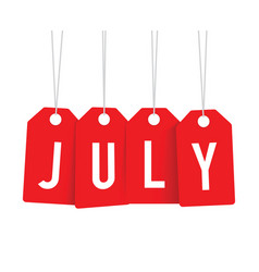 July word Royalty Free Vector Image - VectorStock