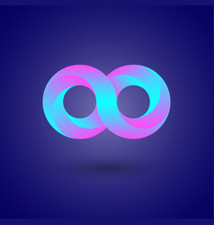 Infinity logo 3d geometric shape bright gradient Vector Image