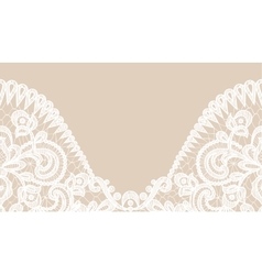 Lace border on green background Royalty Free Vector Image