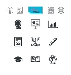 Education and study icon presentation signs Vector Image