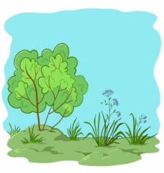Green foliage icon cartoon bush game landscape Vector Image