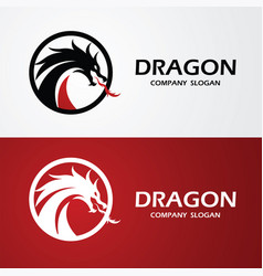 Dragon fire logo icon design Royalty Free Vector Image