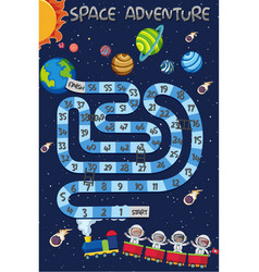 Space exploring board game template Royalty Free Vector