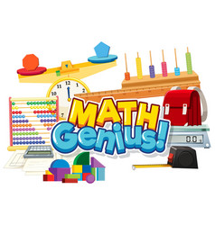 Font design for word math with student Royalty Free Vector