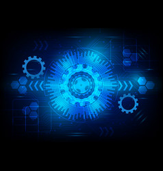 Blue tech circle and technology background Vector Image