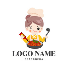 Cute bakery chef girl Royalty Free Vector Image