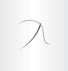 Needle and thread with heart symbol Royalty Free Vector