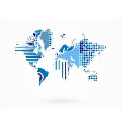 Blue world map globe isolated on white background Vector Image