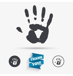 Hand print with stop sign Royalty Free Vector Image