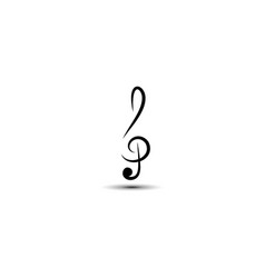 Treble clef sign with wings Royalty Free Vector Image
