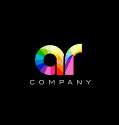 Rainbow color colored colorful alphabet letter Vector Image