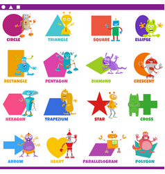 Basic shapes for kids Royalty Free Vector Image