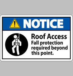 Notice sign roof access - fall protection Vector Image