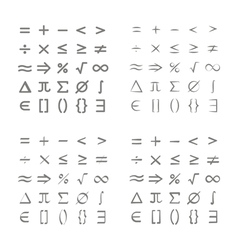 Set of monochrome icons with arabic numbers Vector Image