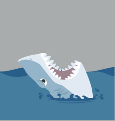 Shark with open mouth in the sea flat Royalty Free Vector