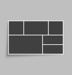 Empty collage board six images photo Royalty Free Vector