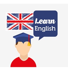 Learn english online icon Royalty Free Vector Image