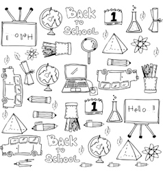 Hand draw education school doodles Royalty Free Vector Image