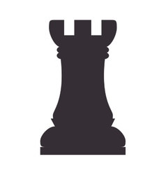 Silhouette of a rook chess piece Royalty Free Vector Image