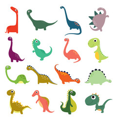 Funny cartoon dinosaurs collection Royalty Free Vector Image