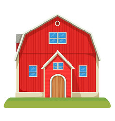 Cartoon red barn Royalty Free Vector Image - VectorStock