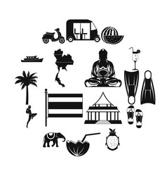 Thai massage icon set Royalty Free Vector Image