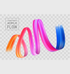 Colorful flow brush stroke ribbon isolated line Vector Image
