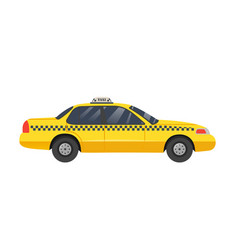 Taxi service auto side view cartoon transport Vector Image