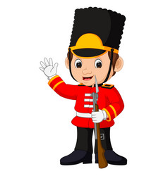 Cute style security guard saluting cartoon Vector Image