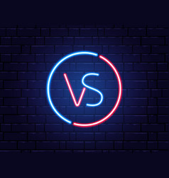 Versus neon frame sport battle glowing lines Vector Image