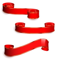 Decorative red ribbon banner isolated Royalty Free Vector