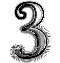 Organic font number 3 Royalty Free Vector Image