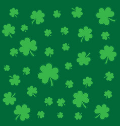 Green background for patricks day with shamrocks Vector Image