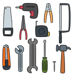 Set of diy cartoon tools Royalty Free Vector Image