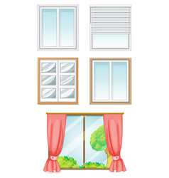 Plastic windows flat set Royalty Free Vector Image