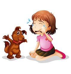 Back of two crying girls Royalty Free Vector Image