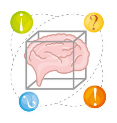 Cartoon brain in different roles Royalty Free Vector Image