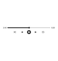Video or music player interface with loading Vector Image