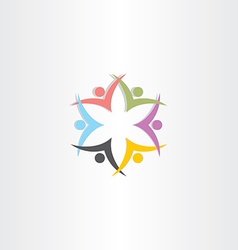 People handshake infinity symbol Royalty Free Vector Image