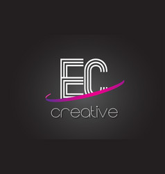 Ec e c brushed letter logo design with creative Vector Image