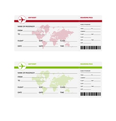 Air ticket with barcode airline boarding pass Vector Image