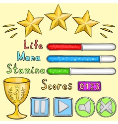 Simple life bar game assets Royalty Free Vector Image