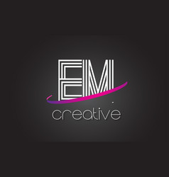 Em e m letter logo design in black colors Vector Image